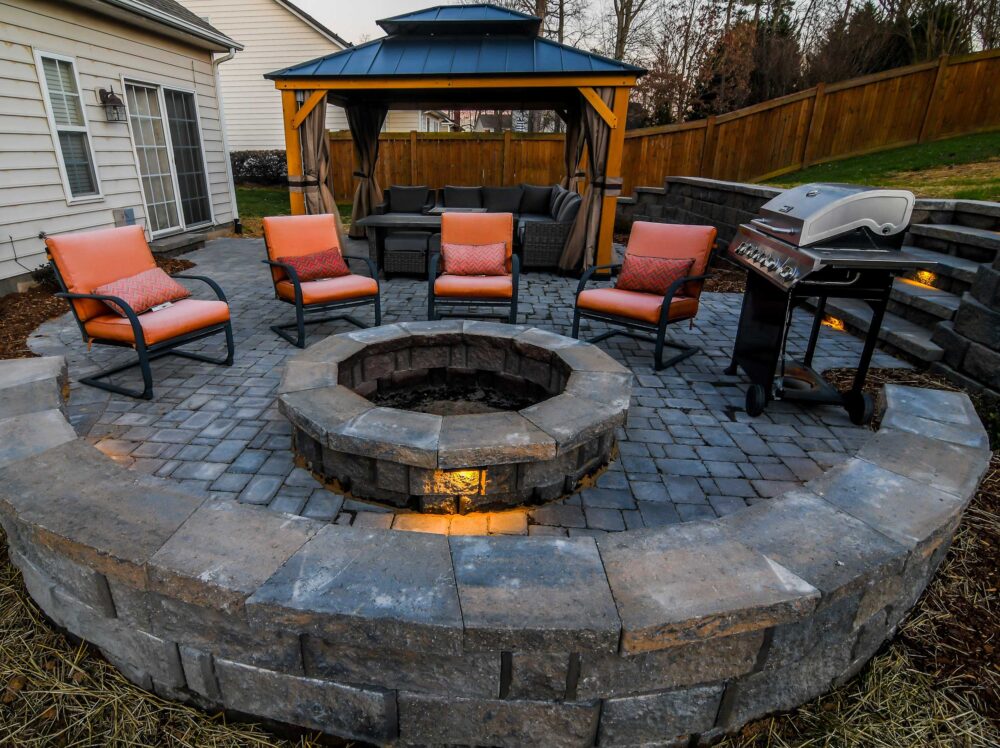 Paver Patio and Retaining Wall | EcoGreen Landscaping